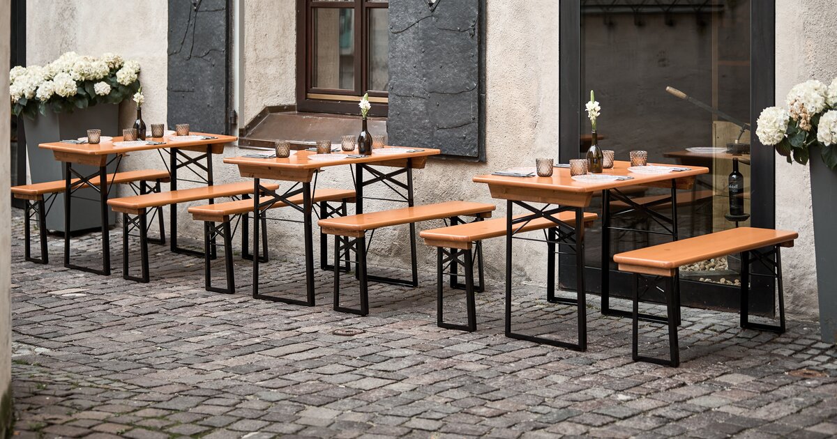 Small Beer Garden Table Set With or Without Backrest - RUKU1952®